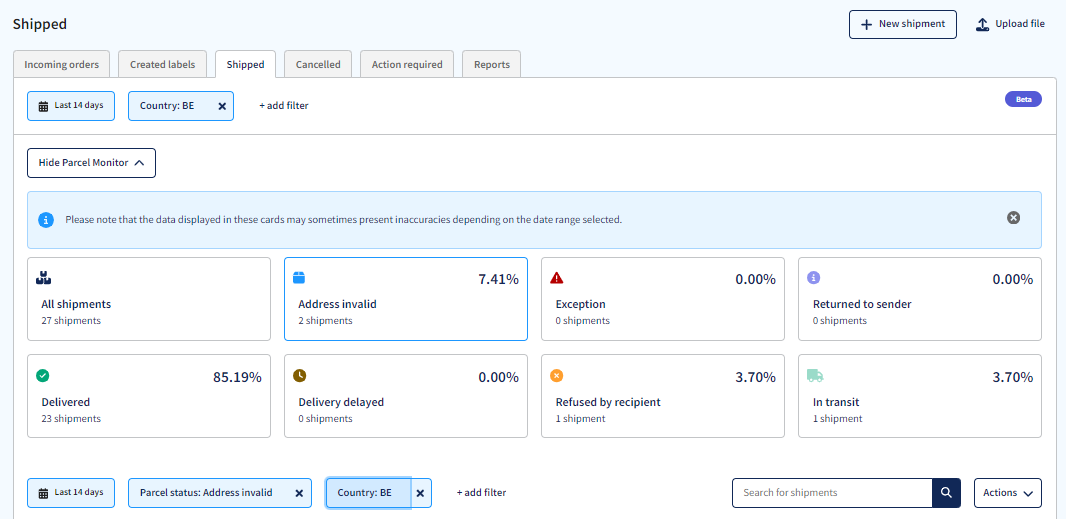 How to monitor your outgoing shipments – Sendcloud Help Center